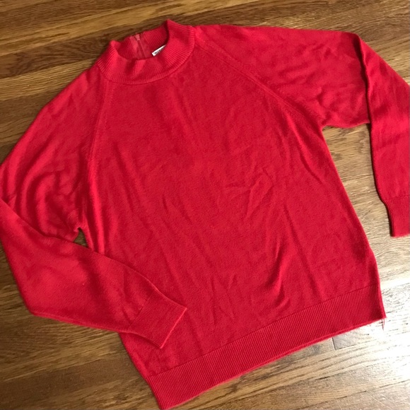 Sweaters | Vintage 8s Mock Neck Zip Back Sweater Womens M Thin ...